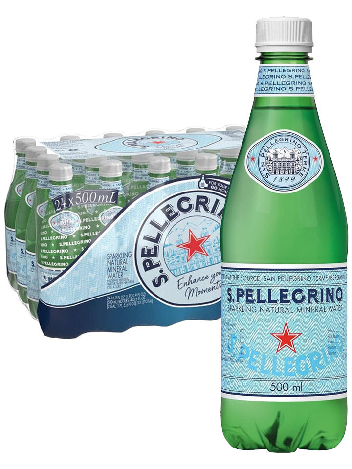 San Pellegrino Sparkling Natural Mineral Water 24 x 500mL Plastic Bott – The Drink Society