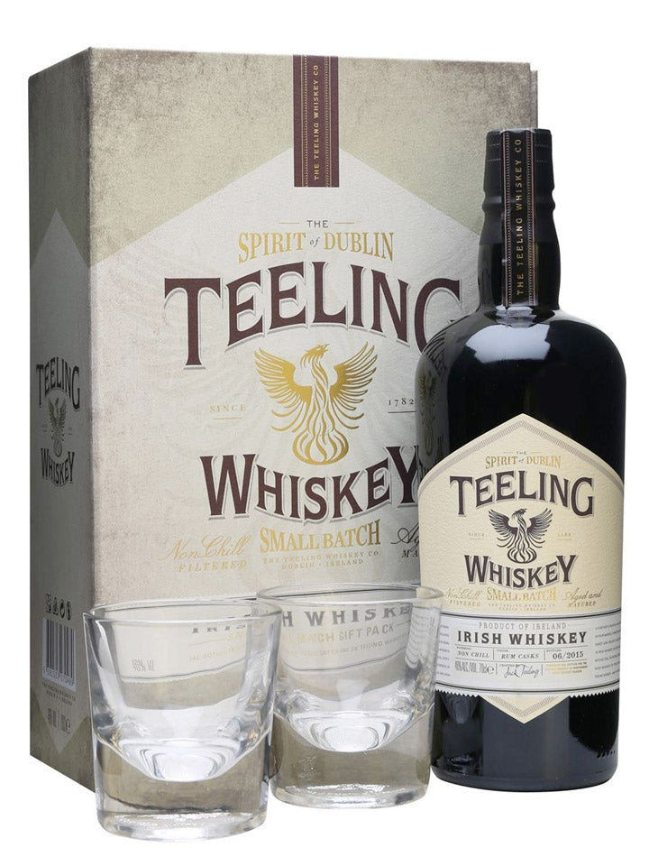 Teeling Small Batch Irish Whiskey + 2 Glasses Glass Gift Pack 700ml – The Drink Society