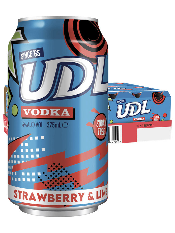 UDL Vodka & Strawberry & Lime Zero Sugar 6 x 4 Pack 375ml Cans – The ...