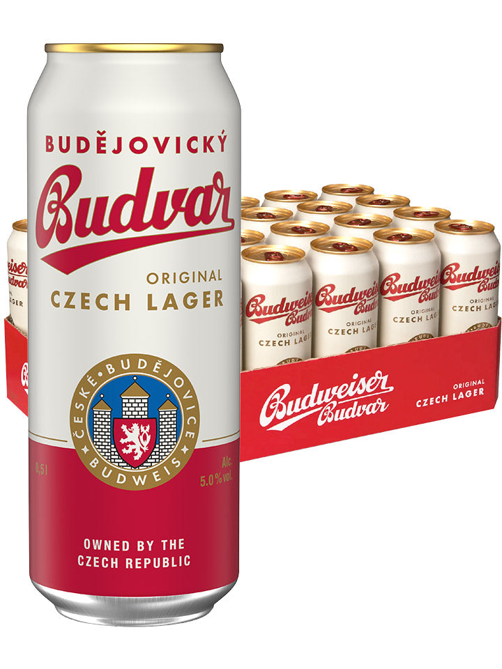 Budvar Premium Czech Lager Imported Beer Case 24 x 500mL Cans – The ...