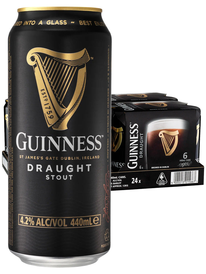 Guinness Draught Stout Beer Case 24 x 440mL Cans – The Drink Society