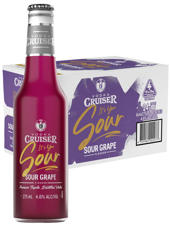 Vodka Cruiser Sour Grape Flavour 6 x 4 Pack 275ml Bottles – The Drink ...