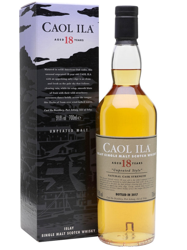 Caol Ila 18 Year Old Unpeated 2017 Cask Strength Single Malt Scotch Wh ...