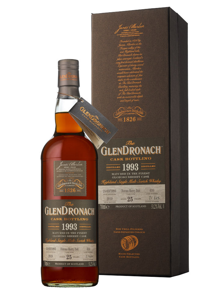 Glendronach 25 Year Old 1993 Cask#416 Batch 17 Single Malt Scotch Whis ...
