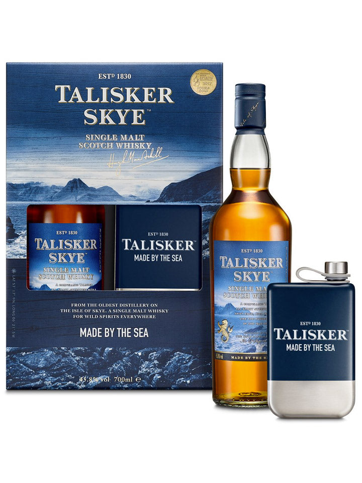 Talisker Skye + Hip Flask Gift Pack Single Malt Scotch Whisky 700mL ...